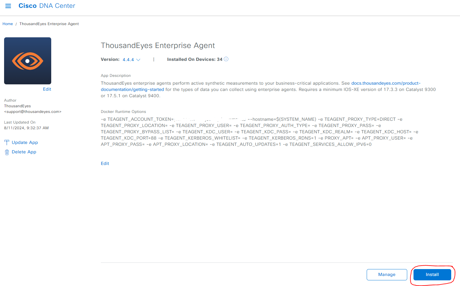 Deploy Thousand Eyes Agent using Catalyst Center (DNAC) – The InterNetwork